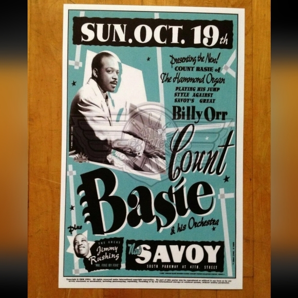 Art | Count Basie His Orchestra At New Savoy Featuring Billy Orr Poster ...